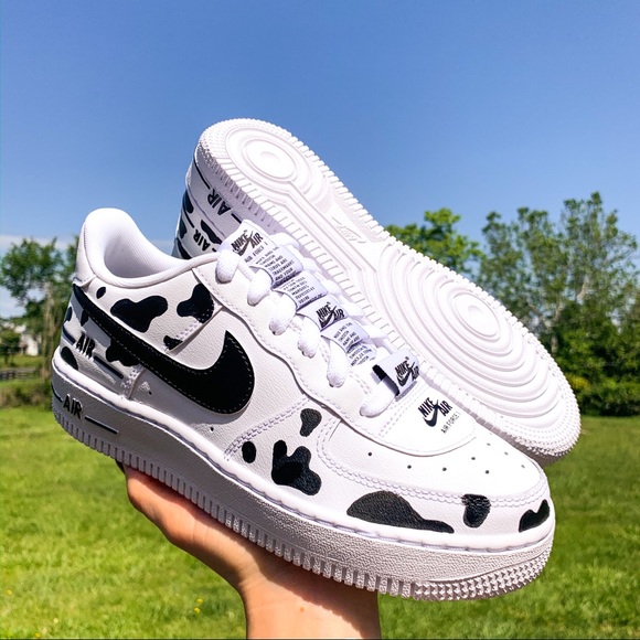Nike | Shoes | Nike Air Force Custom Cow Print Sneaker | Poshmark